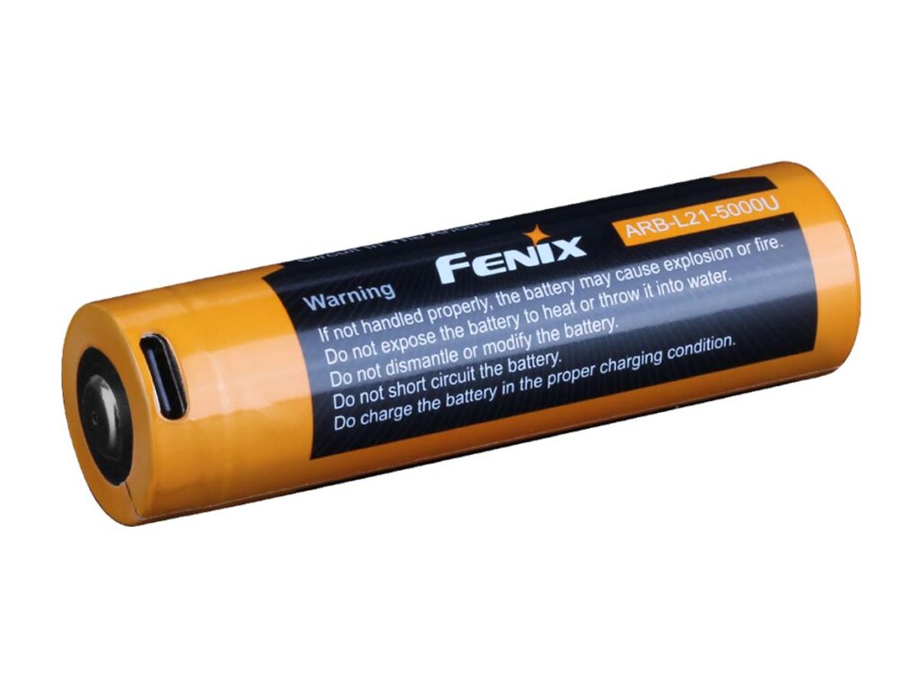 Fenix - Battery 21700 5000mAh Type-C USB Rechargeable - KT Services
